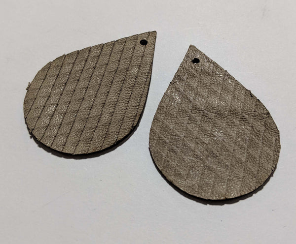 Teardrop - Laser Cut Shapes 2 Pc - Taupe Diamonds Lambskin Leather ...