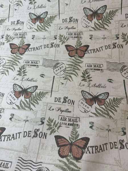 Monarch Butterfly French Papillon - Richloom Cotton Canvas Fabric ...