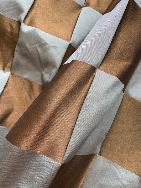 Blue & Brown Check - Silk Duchess Satin Fabric – Prism Fabrics & Crafts