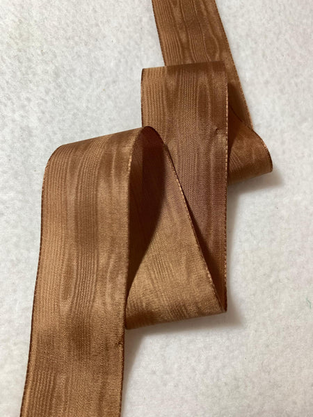 Milk Chocolate Brown Antique French Moire Taffeta Ribbon (Watered Silk ...